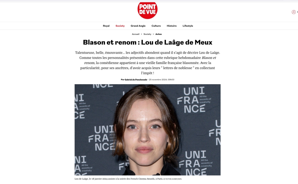Point de Vue : "Blason et renom : Lou de Laâge de Meux"